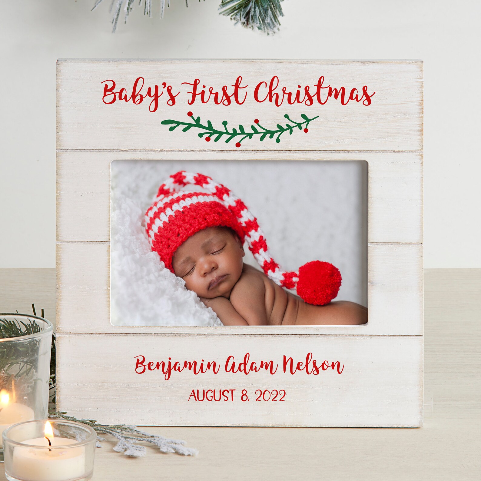 Baby's First Christmas Personalized Picture Frame, New Baby Gift, Baby ...