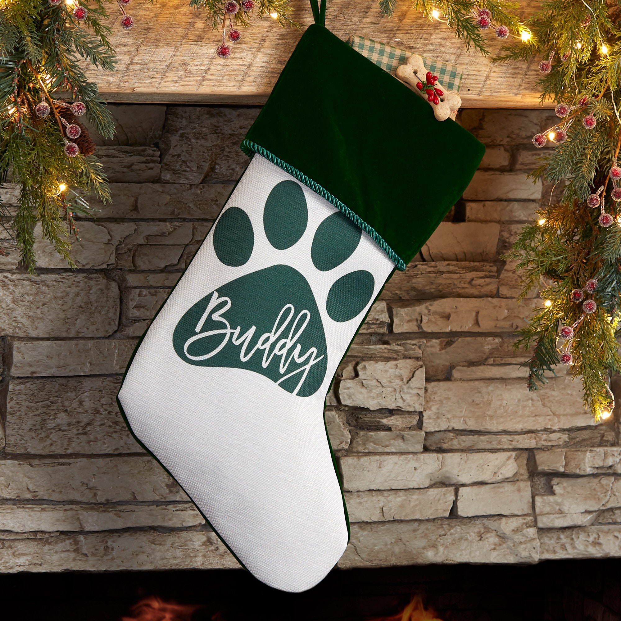 Pet Paw Personalized Christmas Stockings, Custom Christmas Stocking ...