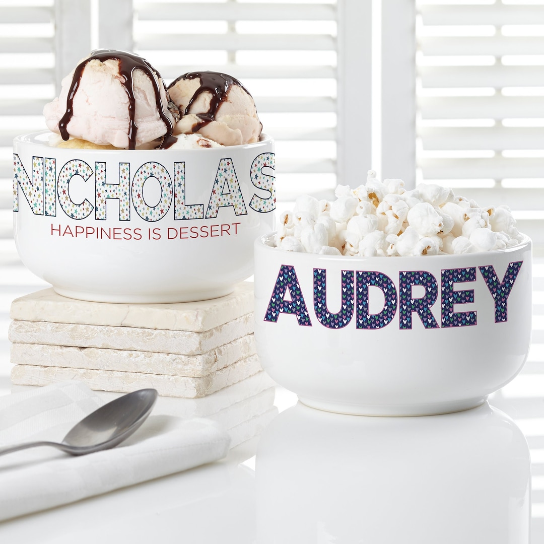 Pop Pattern Personalized Snack Bowl, Personalized Kitchen Gifts ...