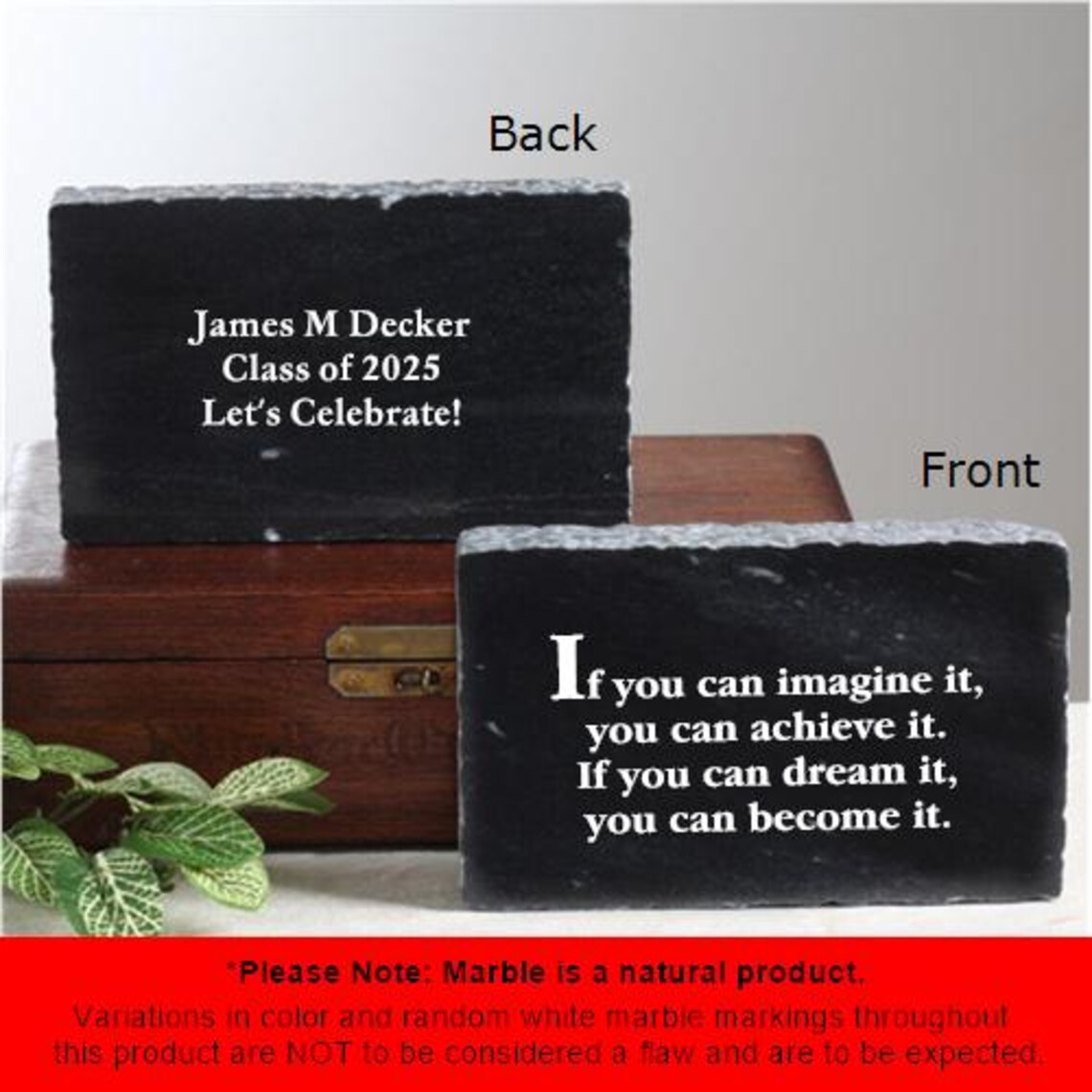 Engraved Marble Plaque, Personalized Graduation Plaque, Personalized ...