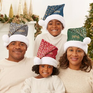 Sparkling Name Personalized Santa Hat, Christmas, Family Gift, for Her ...