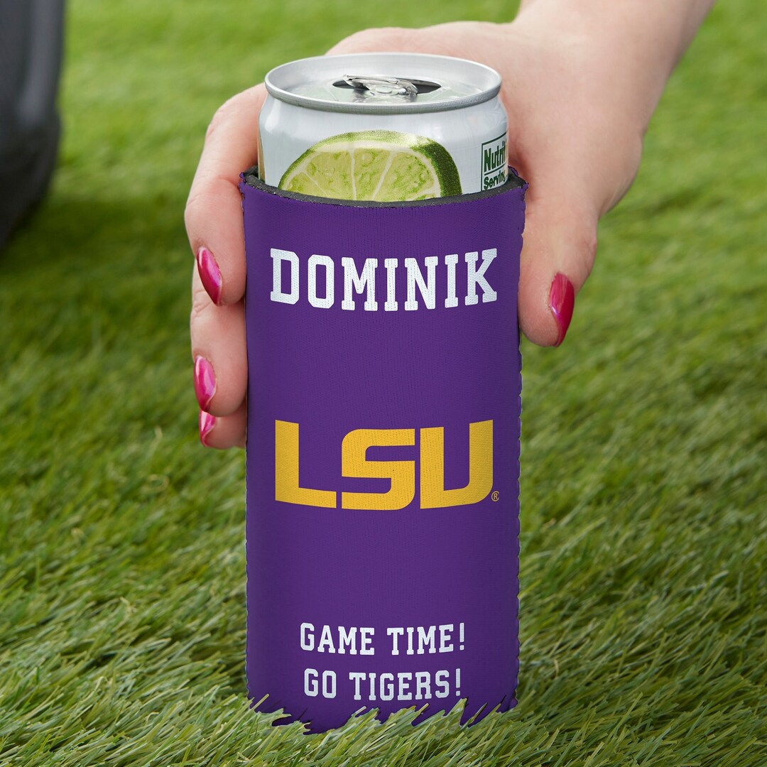 NCAA LSU Tigers Personalized Slim Can Cooler, Gifts for Him, Sports ...