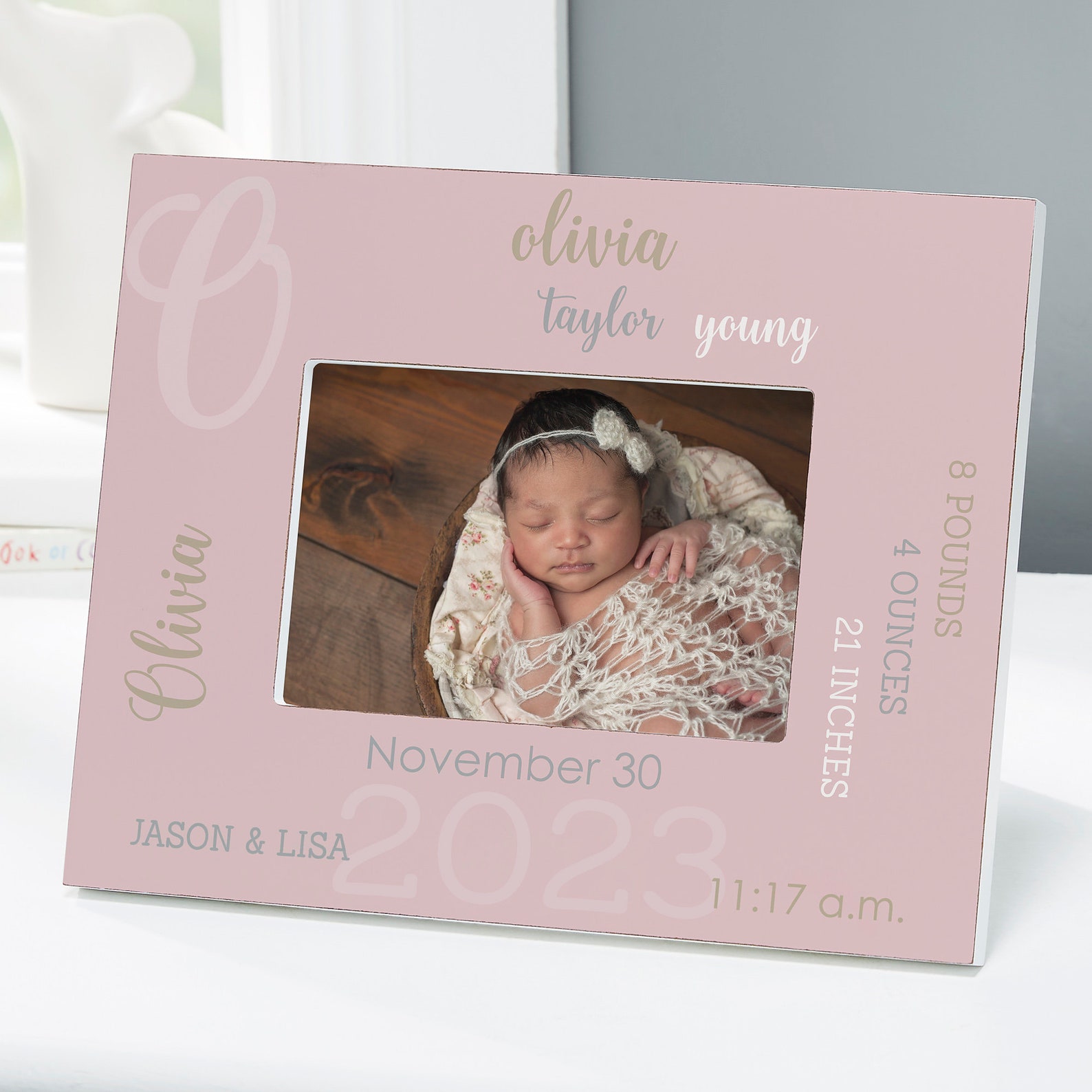 Modern All About Baby Girl Personalized Wall Frame, Newborn Baby Gifts ...