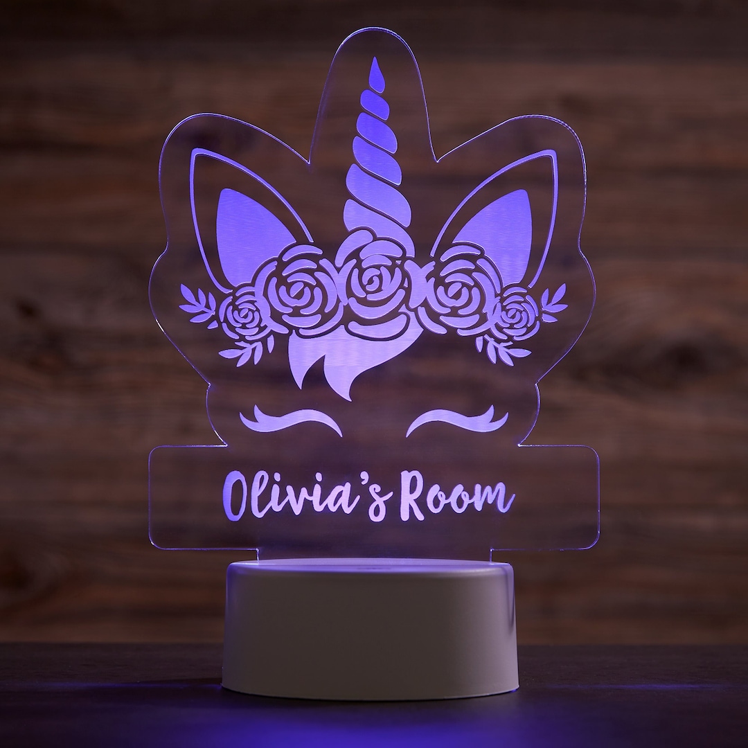 Unicorn Personalized LED Sign, Gifts for Kids, Kids Decor, Night Light ...