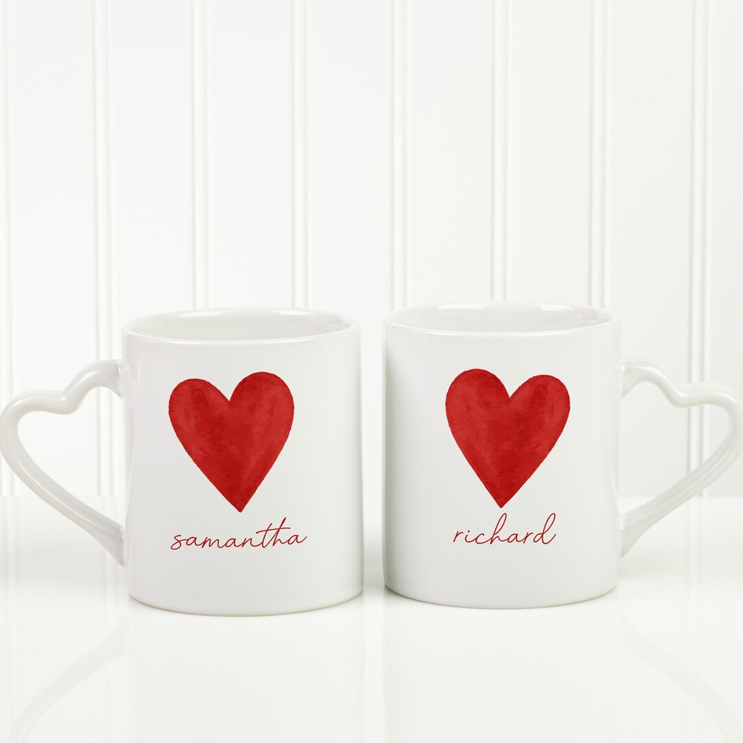 Personalized Mug Set – Custom Names Coffee Mugs – Romantic Couple Gift ...