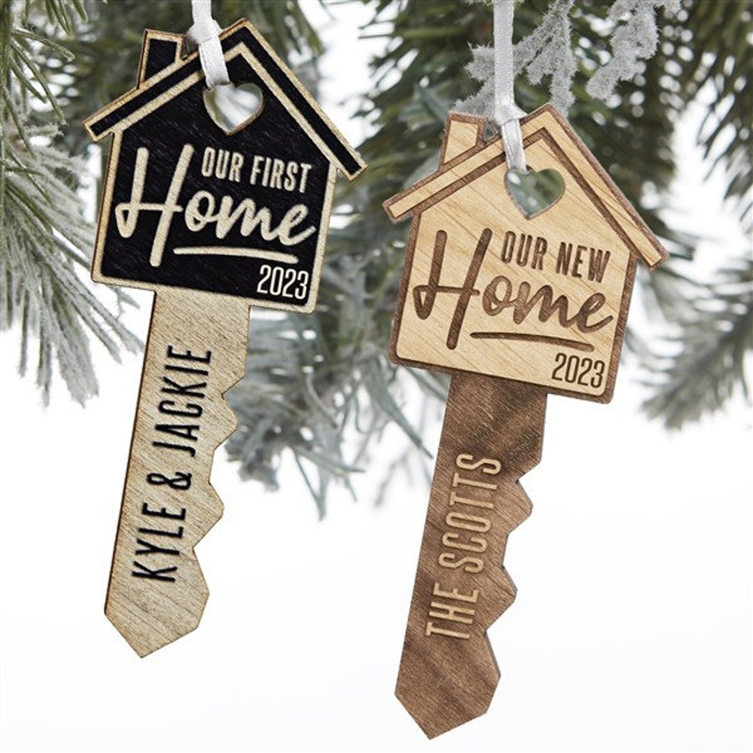 Our New Home Key Personalized Wood Ornament, Gifts for Christmas ...