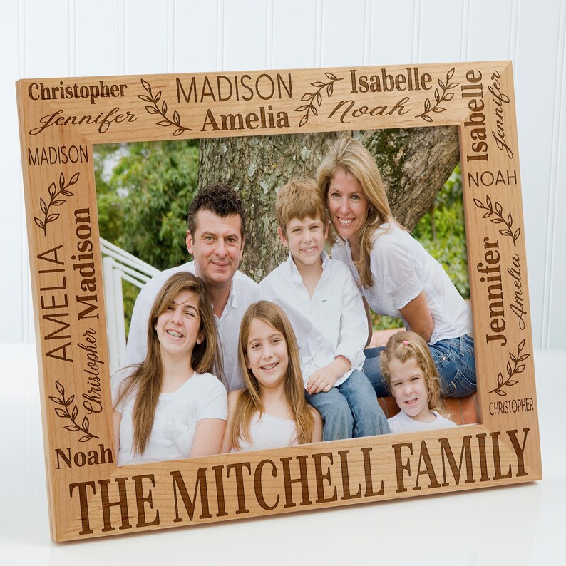 Classic Family Repeating Name Personalized Picture Frame, Wedding Frame ...