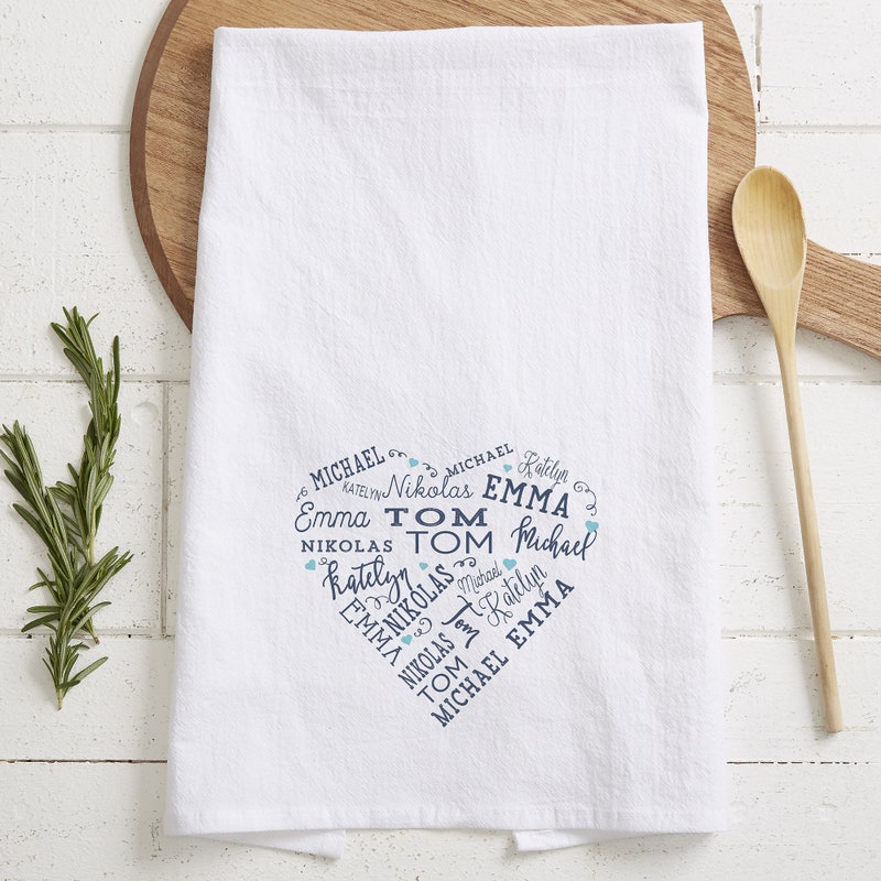 Custom Heart Tea Towel - Etsy