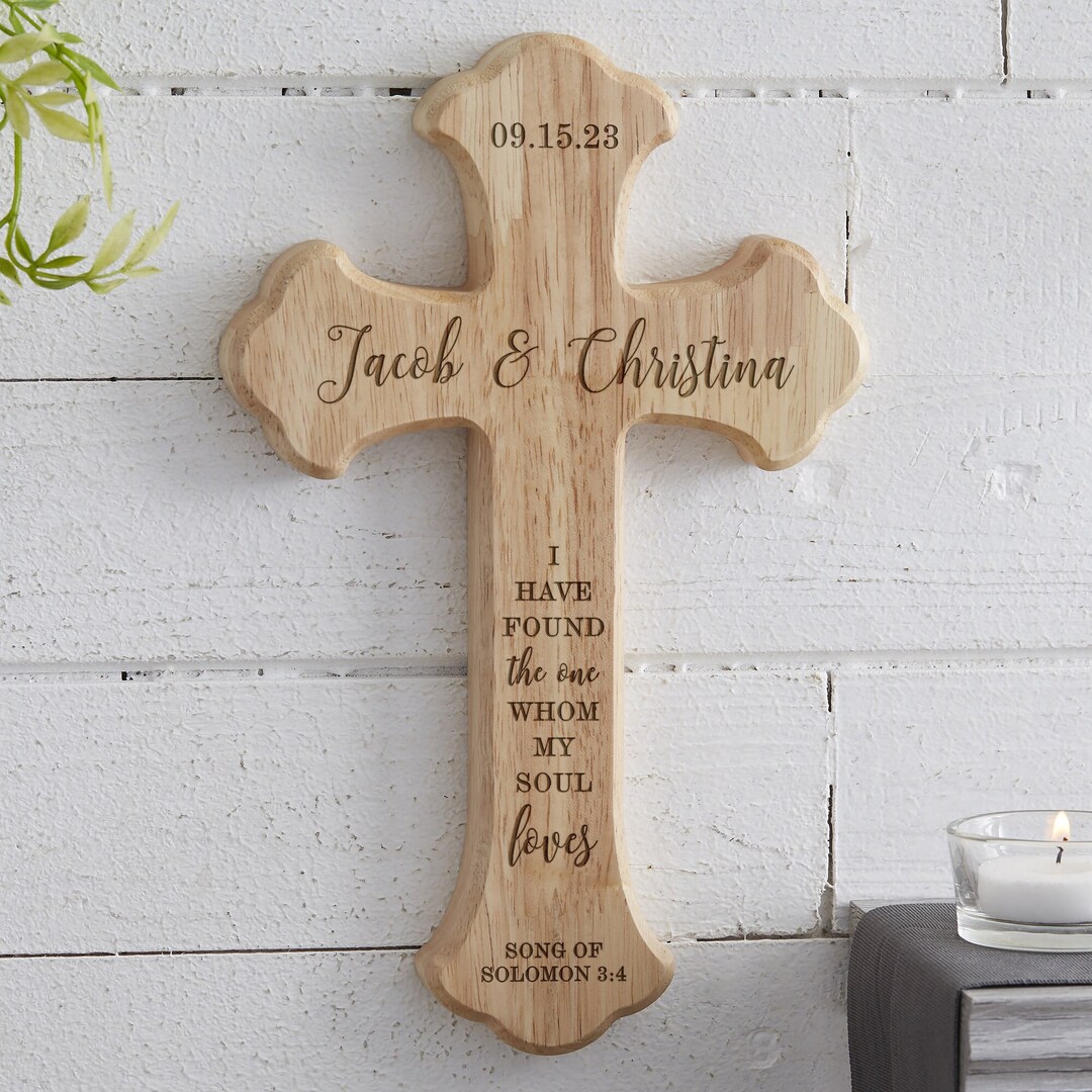 Our Wedding Day Personalized Wood Cross, Gifts for Wedding, Religious ...