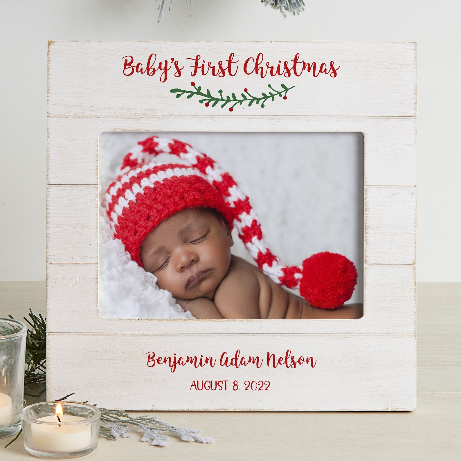 Baby's First Christmas Personalized Picture Frame, New Baby Gift, Baby ...