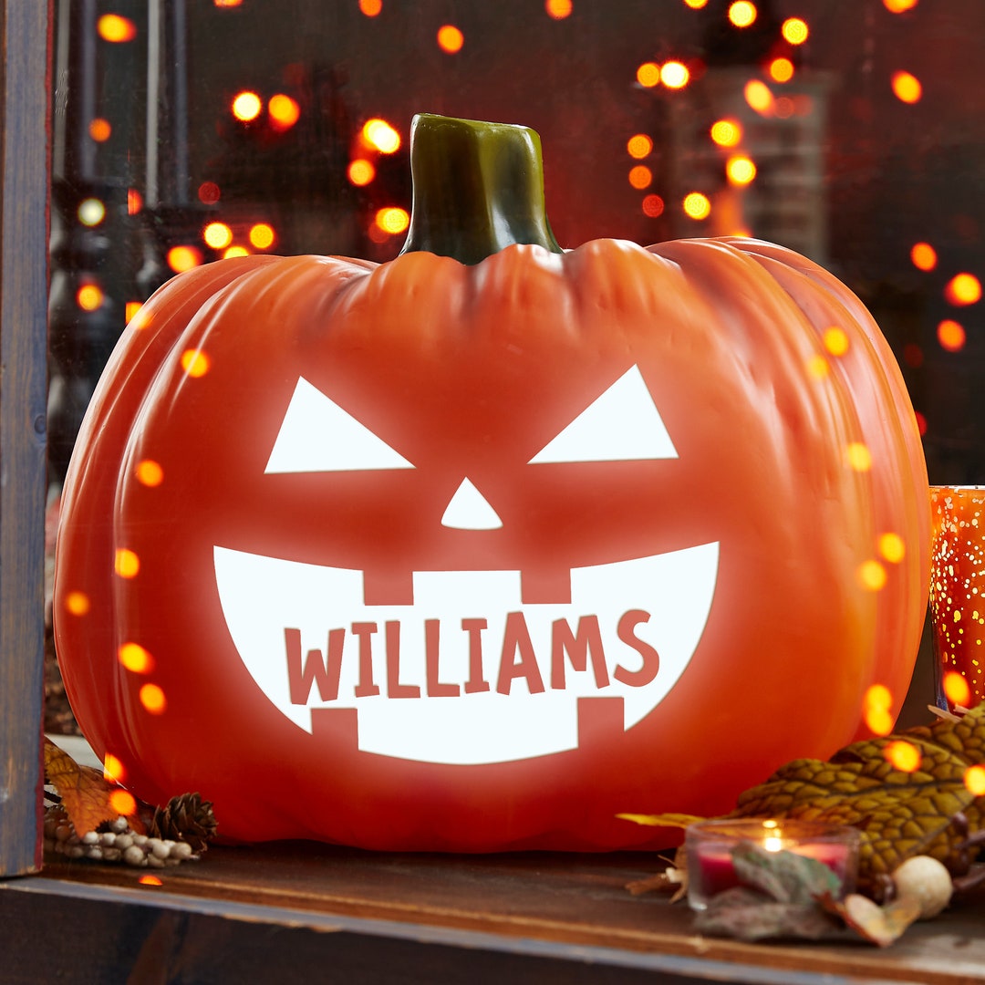 Jack-o-lantern Personalized Light up Resin Pumpkin Pumpkin - Etsy