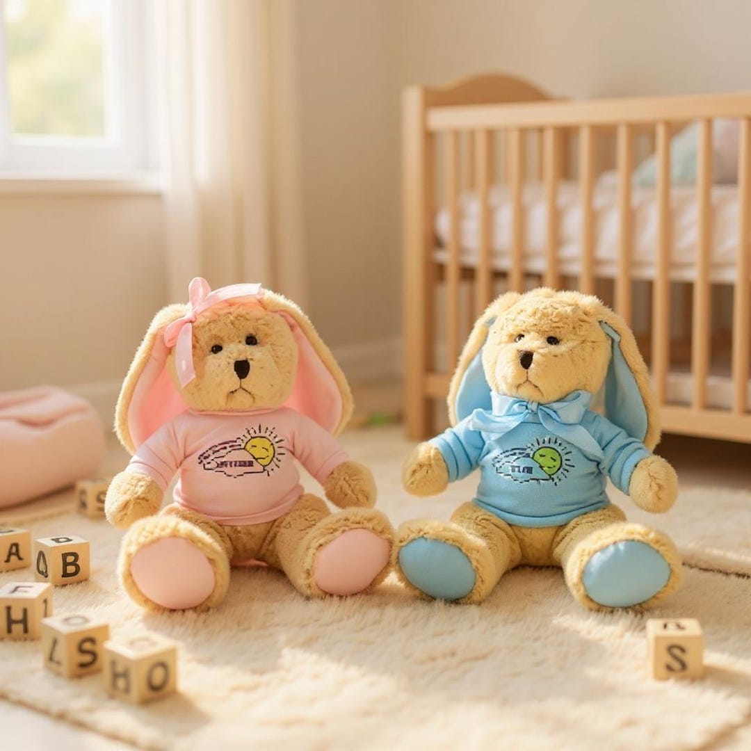 Get Well Personalized Tan Plush Bunny, Gifts for Baby, Plush Doll ...