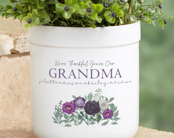 Floral Love for Grandma Personalized Outdoor Flower Pot - Etsy