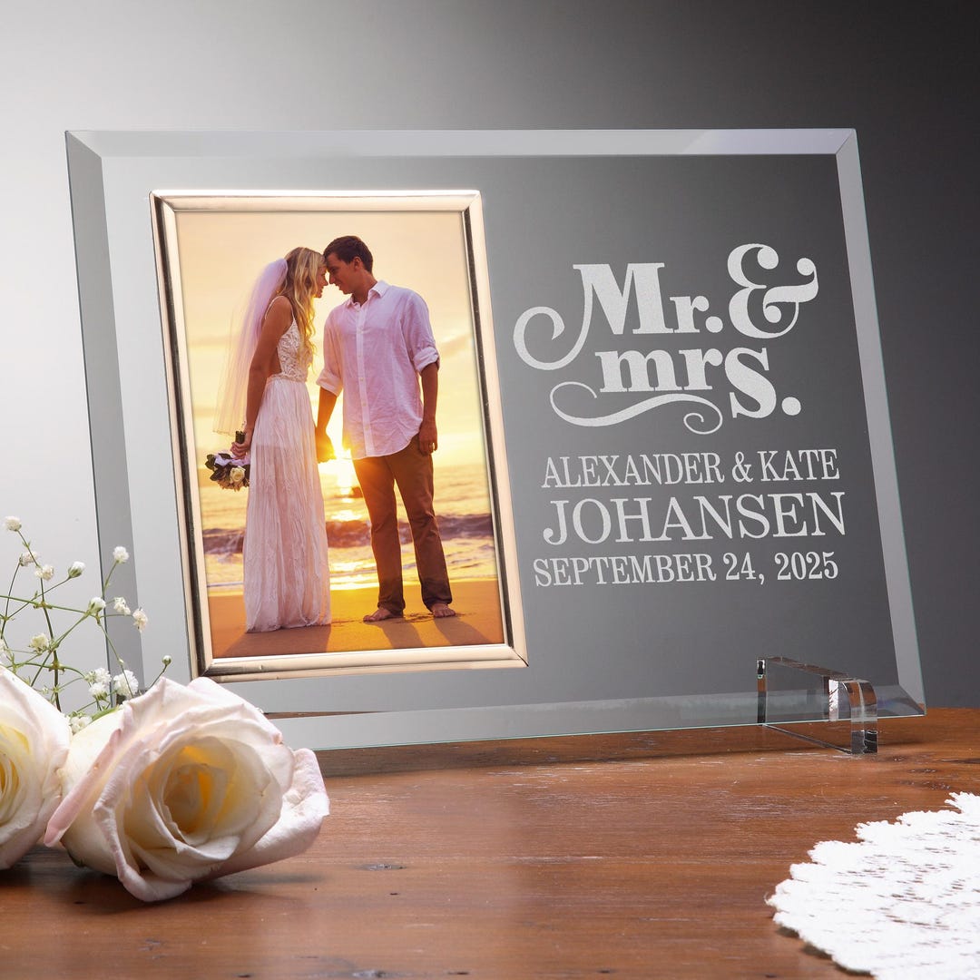 The Happy Couple Personalized Reflections Frame, Personalized Wedding ...