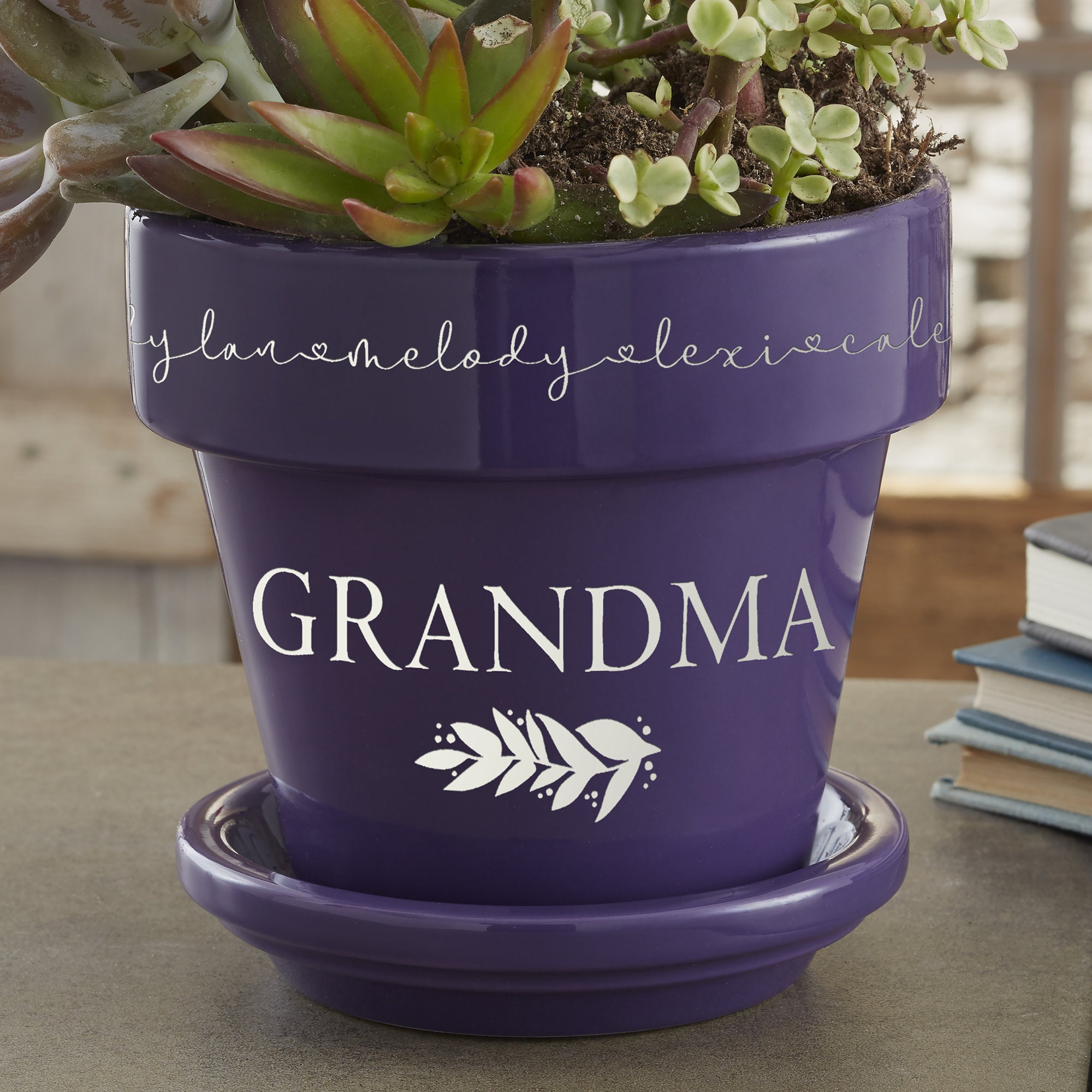 Floral Love for Grandma Personalized Flower Pot, Mother's Day Gifts ...