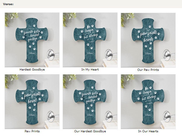 Paw Prints on My Heart Personalized Wall Cross Custom Pet | Etsy