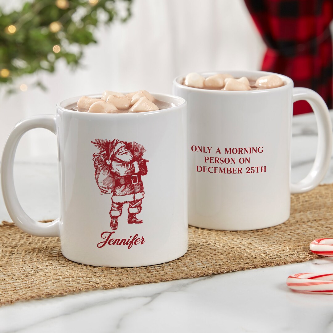 Retro Santa Personalized Coffee Mug, Personalized Hot Cocoa Mug ...