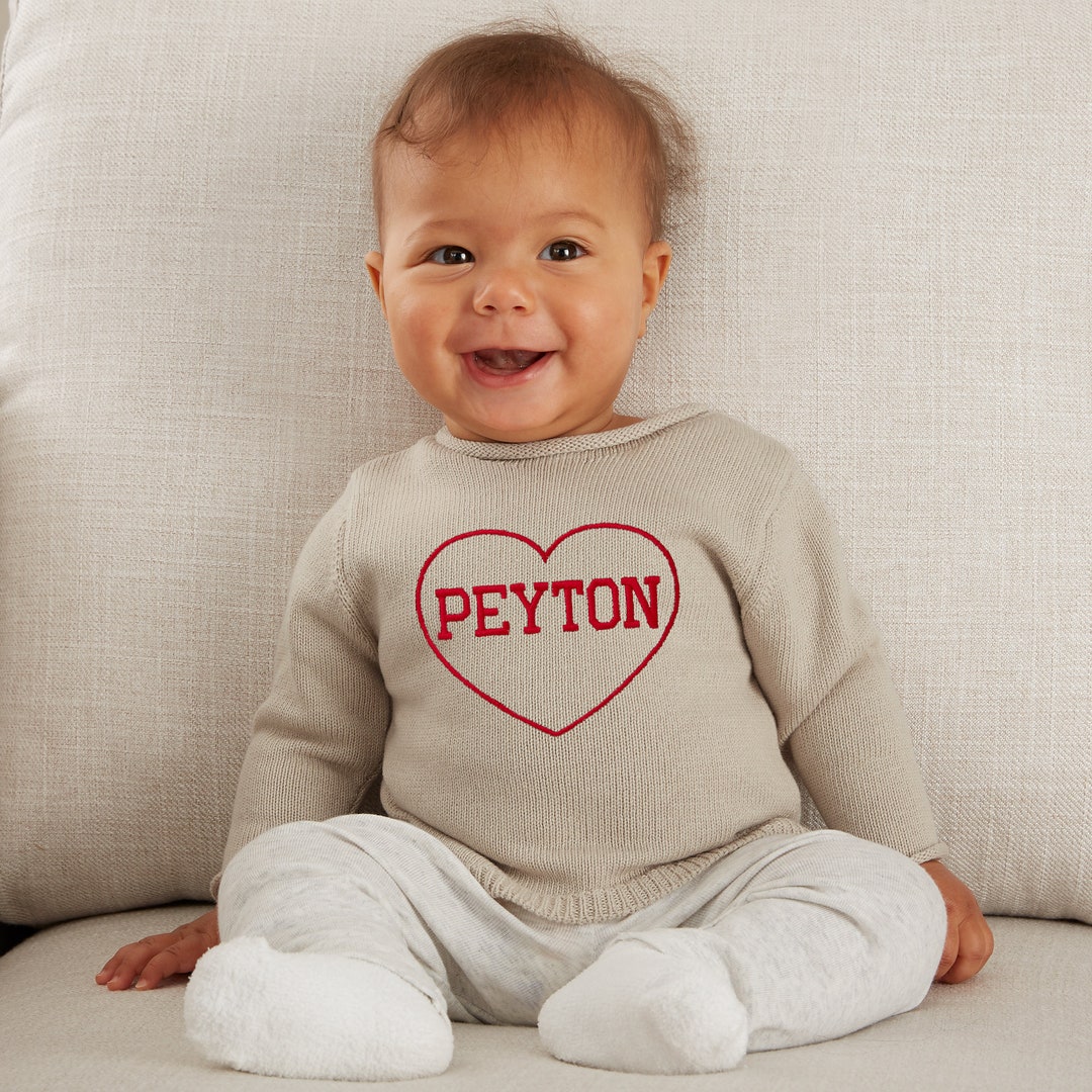 Lovable Name Embroidered Baby Sweater , Valentines Day, Valentine's ...