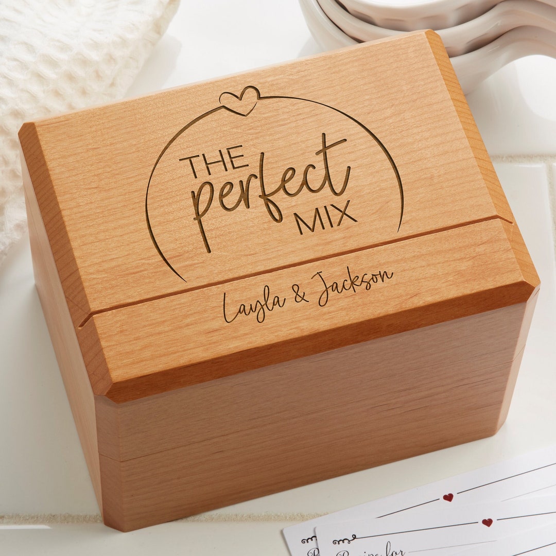 The Perfect Mix Personalized Recipe Box, Gifts for Mom, Gifts for Her ...