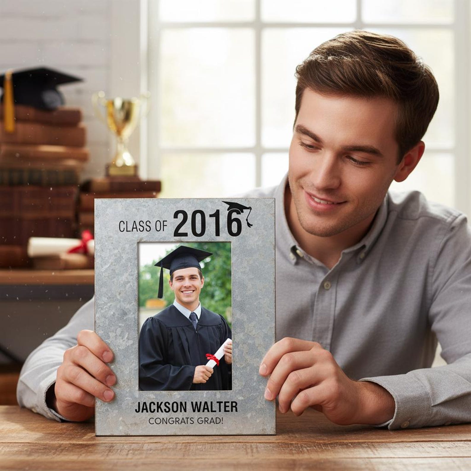 Class of Graduation Galvanized Box Picture Frame – Personalized ...