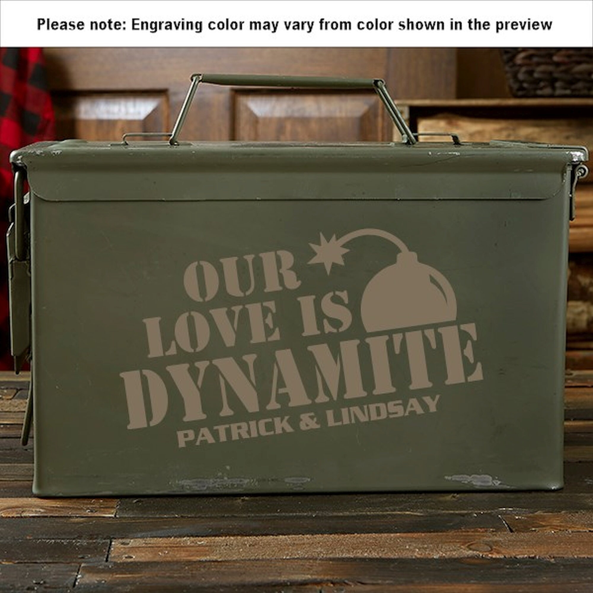 Our Love is Dynamite Romantic Personalized Ammo Box, Father's Day Gifts ...