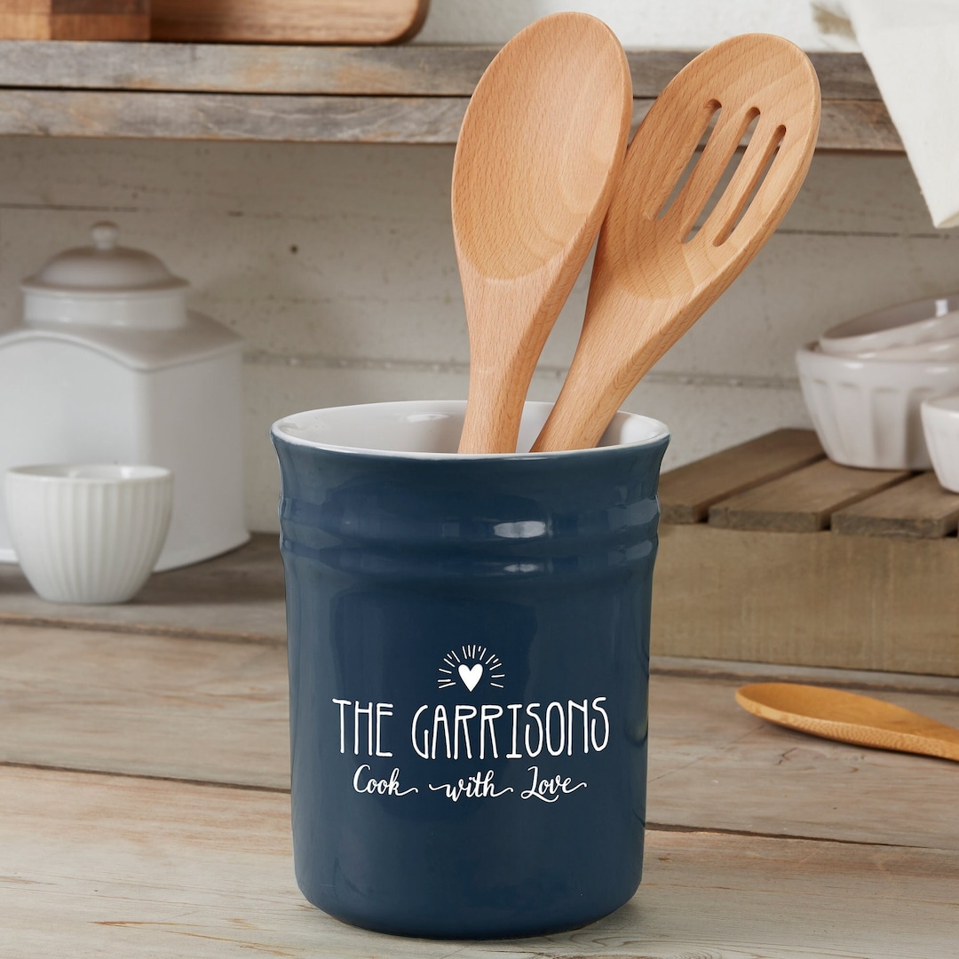 Made With Love Personalized Utensil Holder, Personalized Mother's Day ...