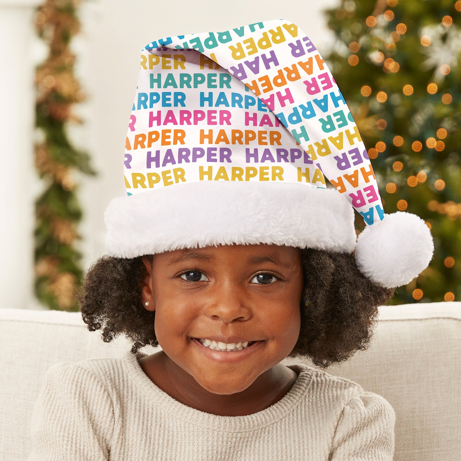 Vibrant Name Personalized Santa Hat, Christmas, Family Gift, for Her ...
