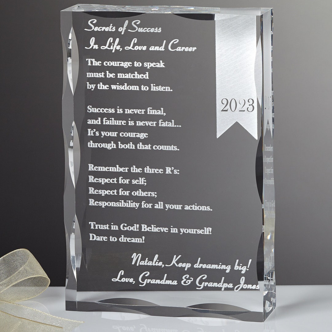 Secrets of Success Personalized Keepsake, Gifts for Grads, Graduation ...