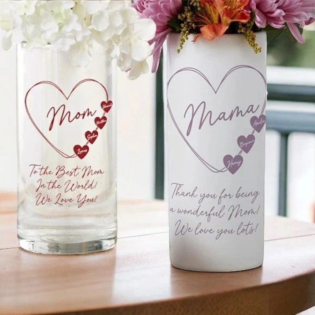 Personalized Mother's Day Vase: Custom Floral Gift for Mom - Etsy