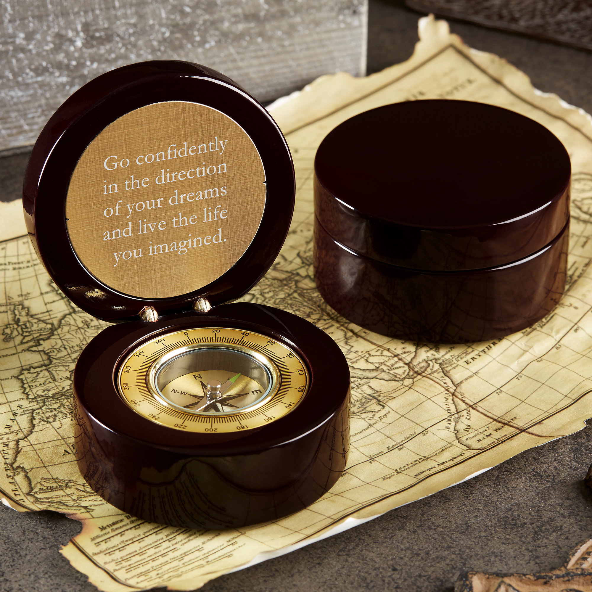 Inspiring Message Engraved Navigator Compass, Personalized Graduation ...