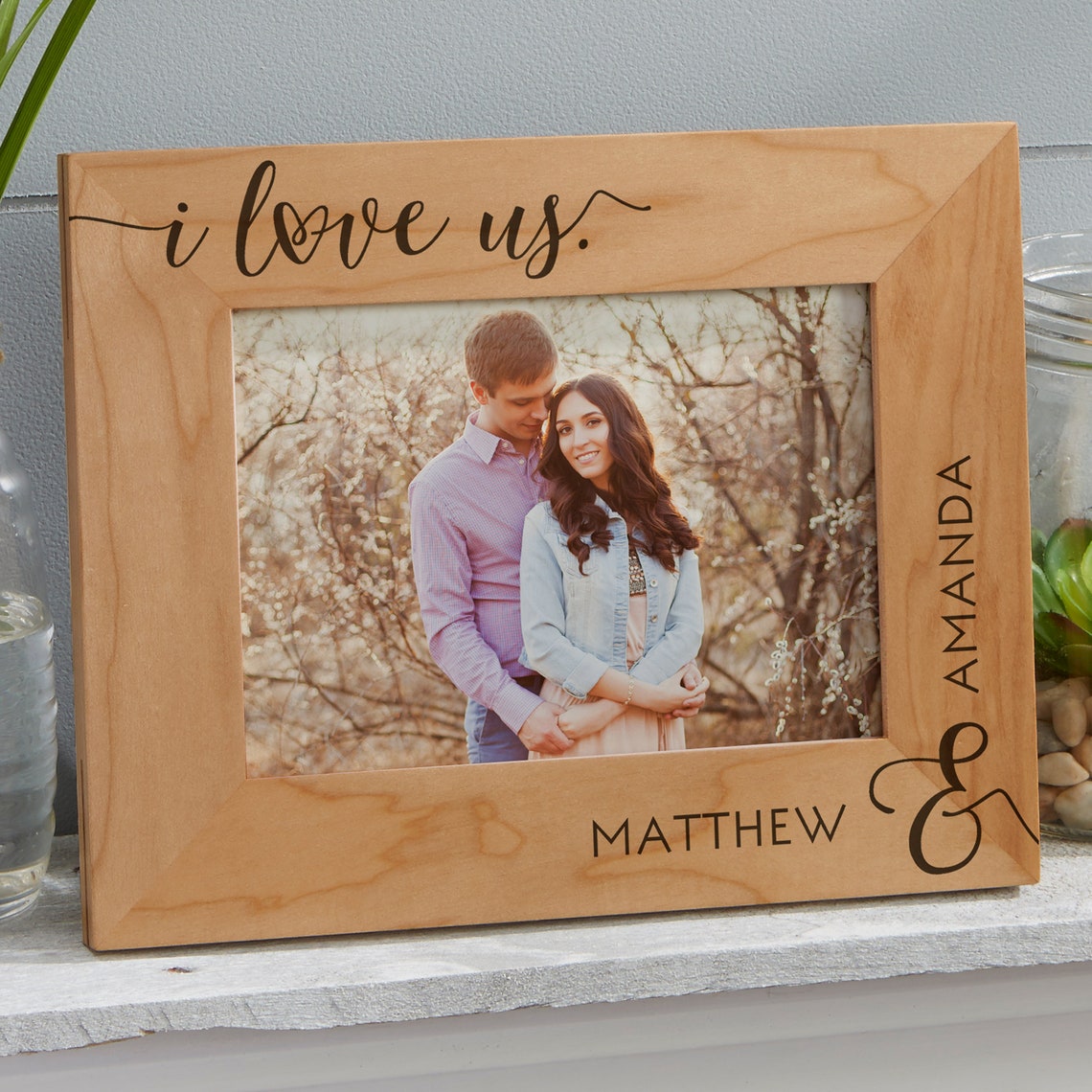 I Love Us, Personalized Frame, Wood Frame, Gifts for Her, Picture Frame ...