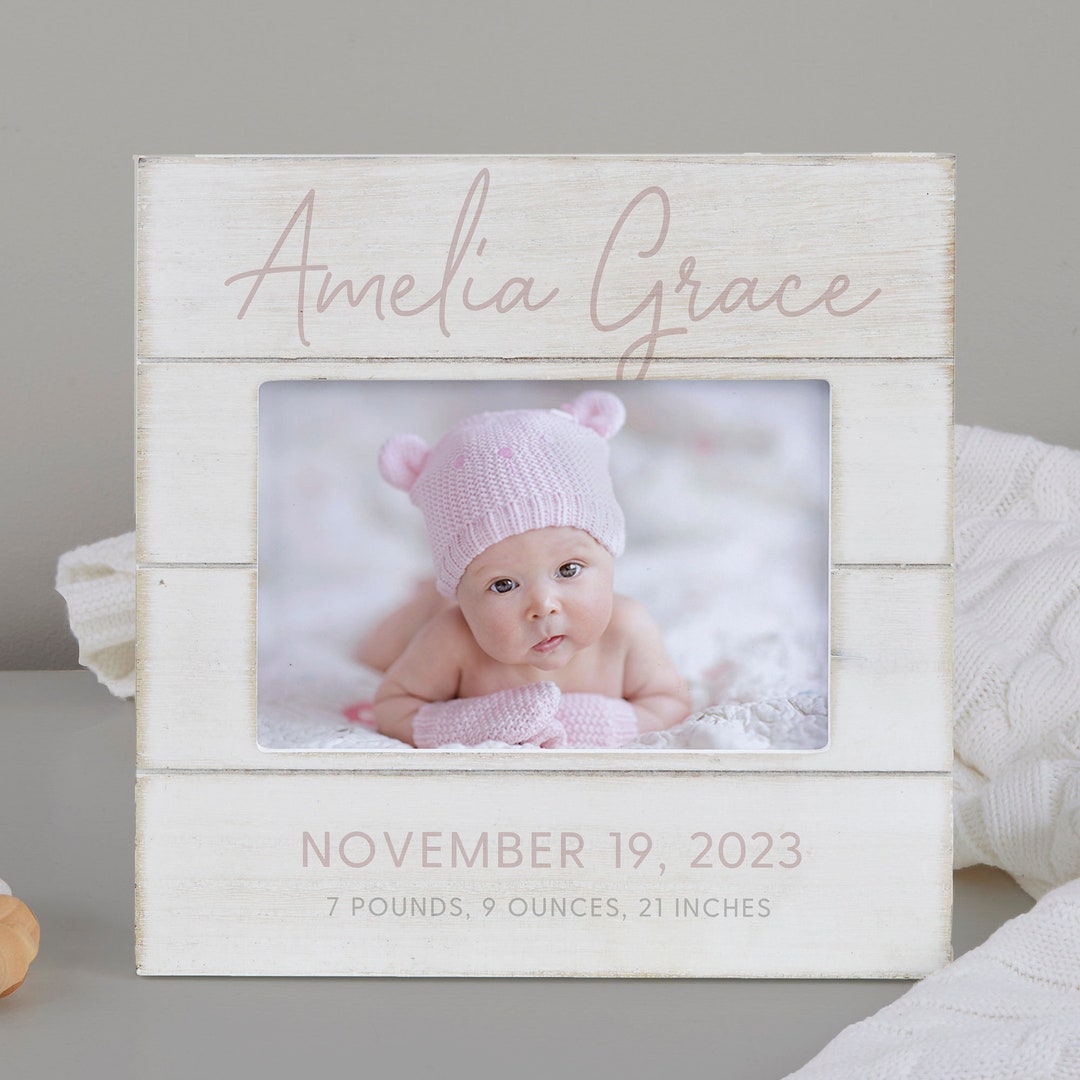 Simple and Sweet Personalized Pink Picture Frame, Baby Girl Gift ...