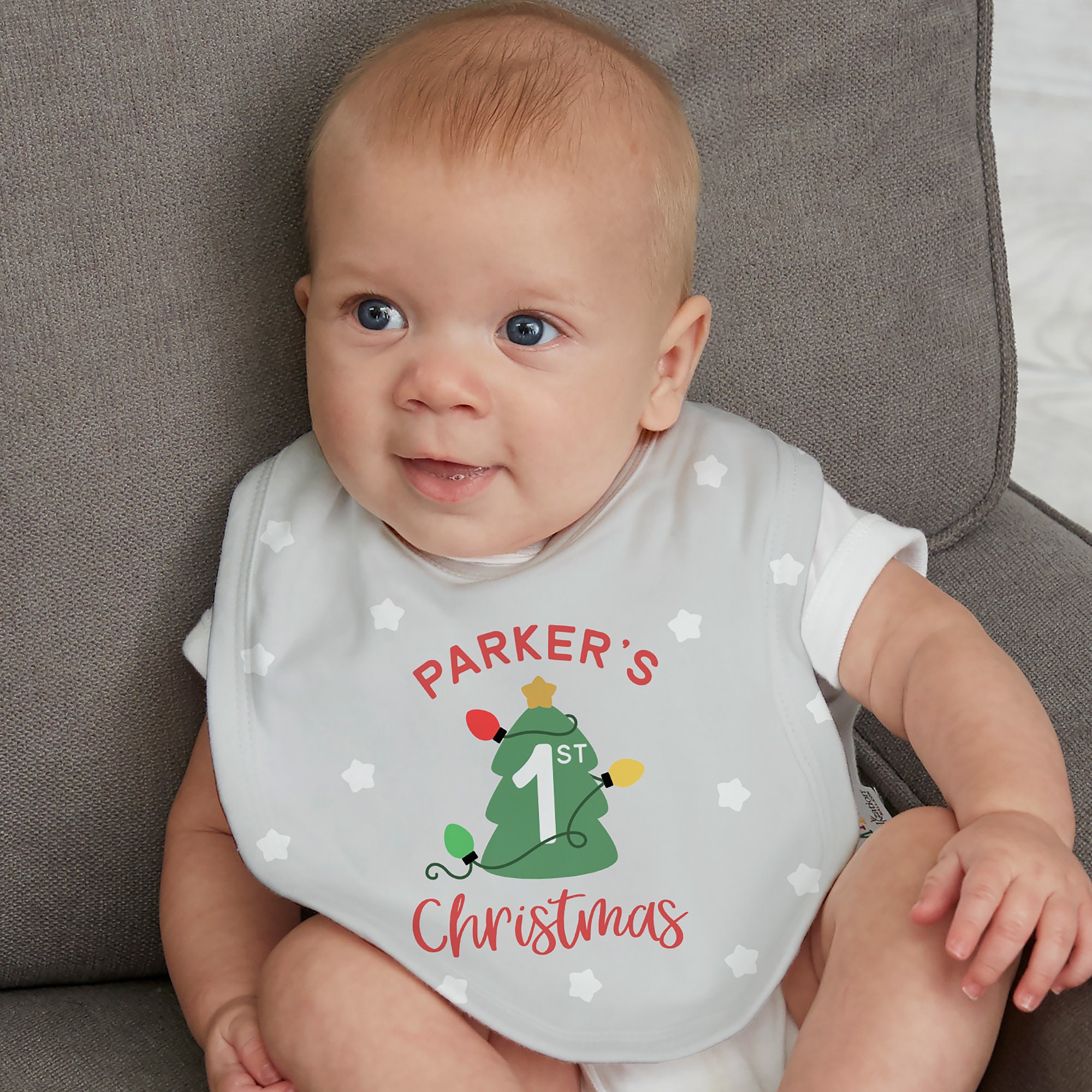 First Christmas Personalized Baby Bib, Baby Gifts, Custom Gifts for ...