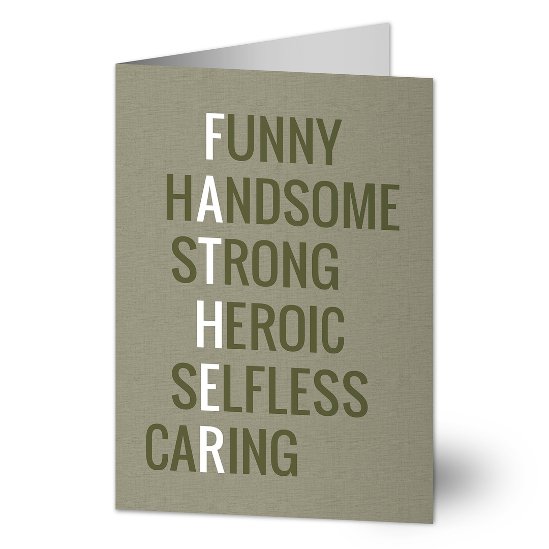 Father Acronym Personalized Greeting Card, Father's Day Gift Cards ...