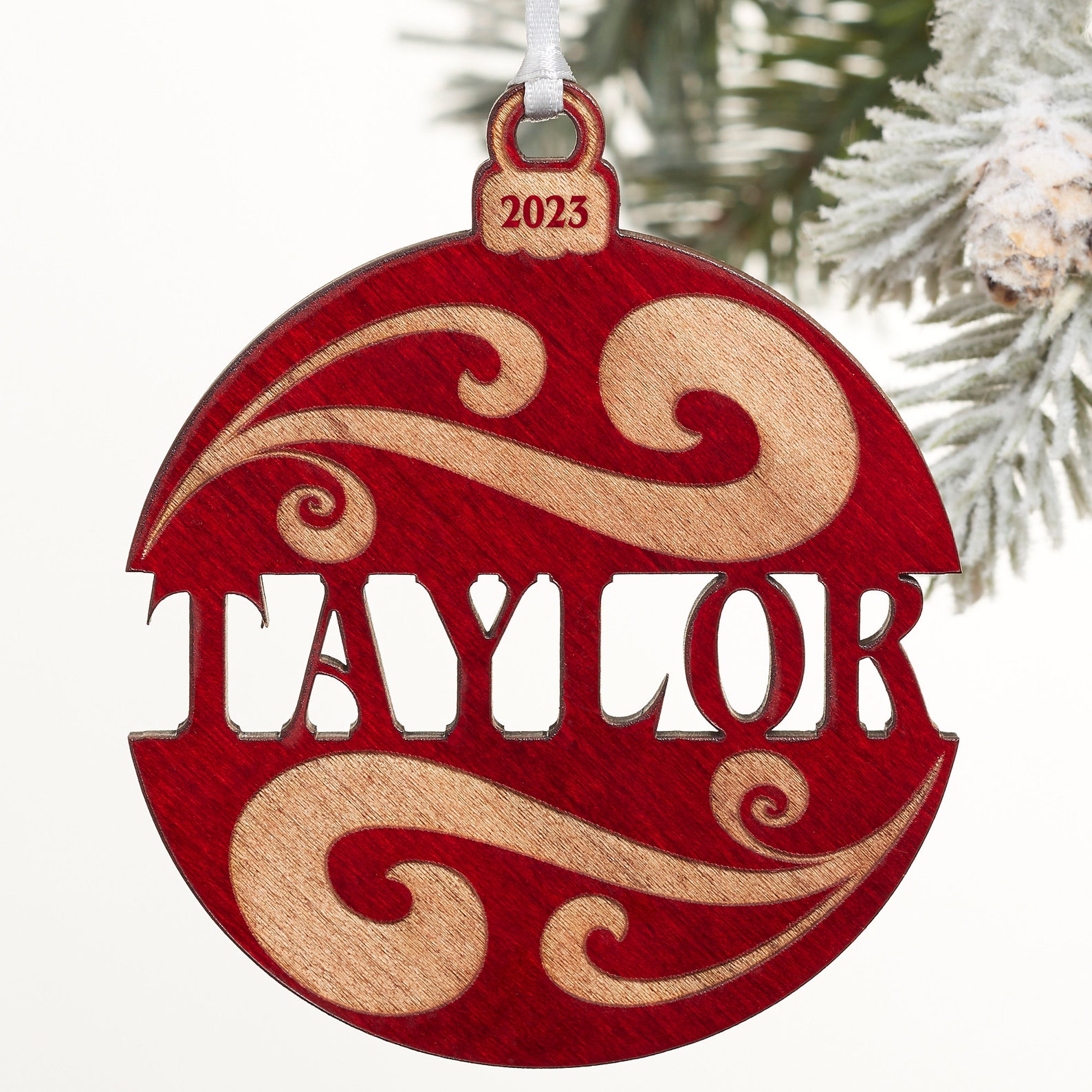 Personalized Name Wood Ornament – Custom Holiday Children's Name ...