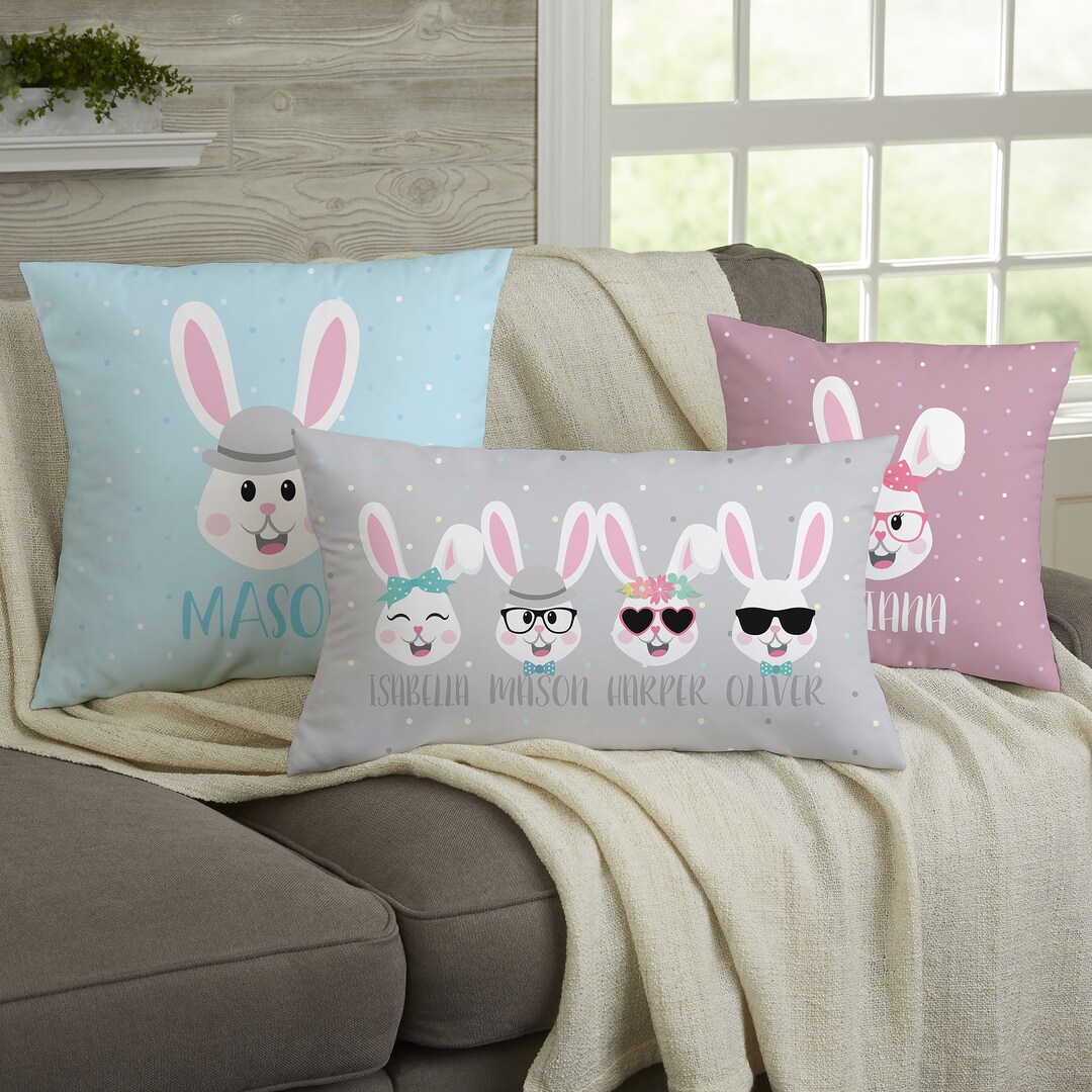 Build Your Own Bunny Personalized Easter Throw Pillow, Personalized ...