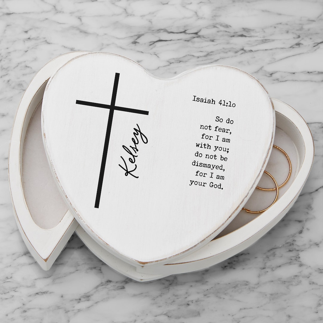 Religious Verse Engraved Jewelry Box, Confirmation Gifts, Communion ...