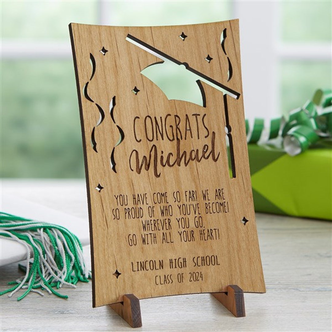Congrats Graduate Personalized Wood Keepsake, Gifts for Grads ...