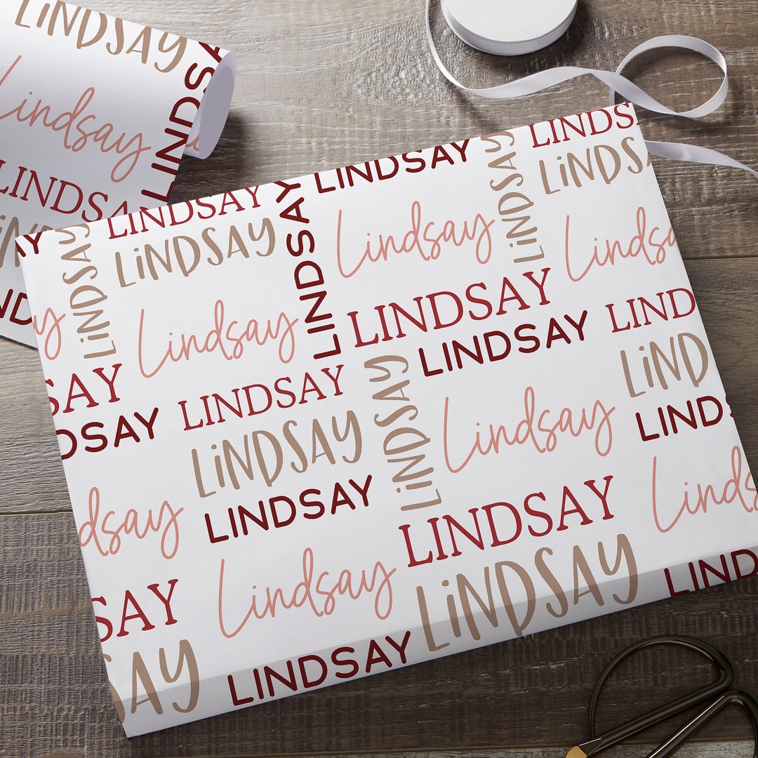 Collage Name Personalized Wrapping Paper, Custom Wrapping Paper, Gifts ...
