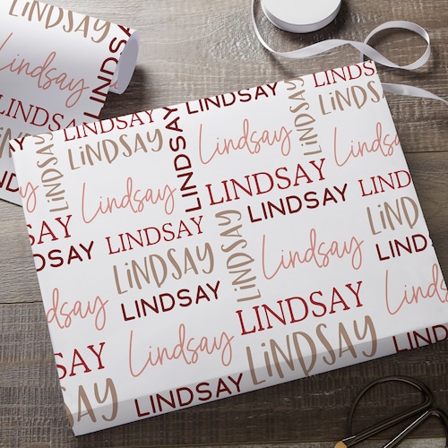 Custom Name Personalized Wrapping Paper Customizable Holiday - Etsy