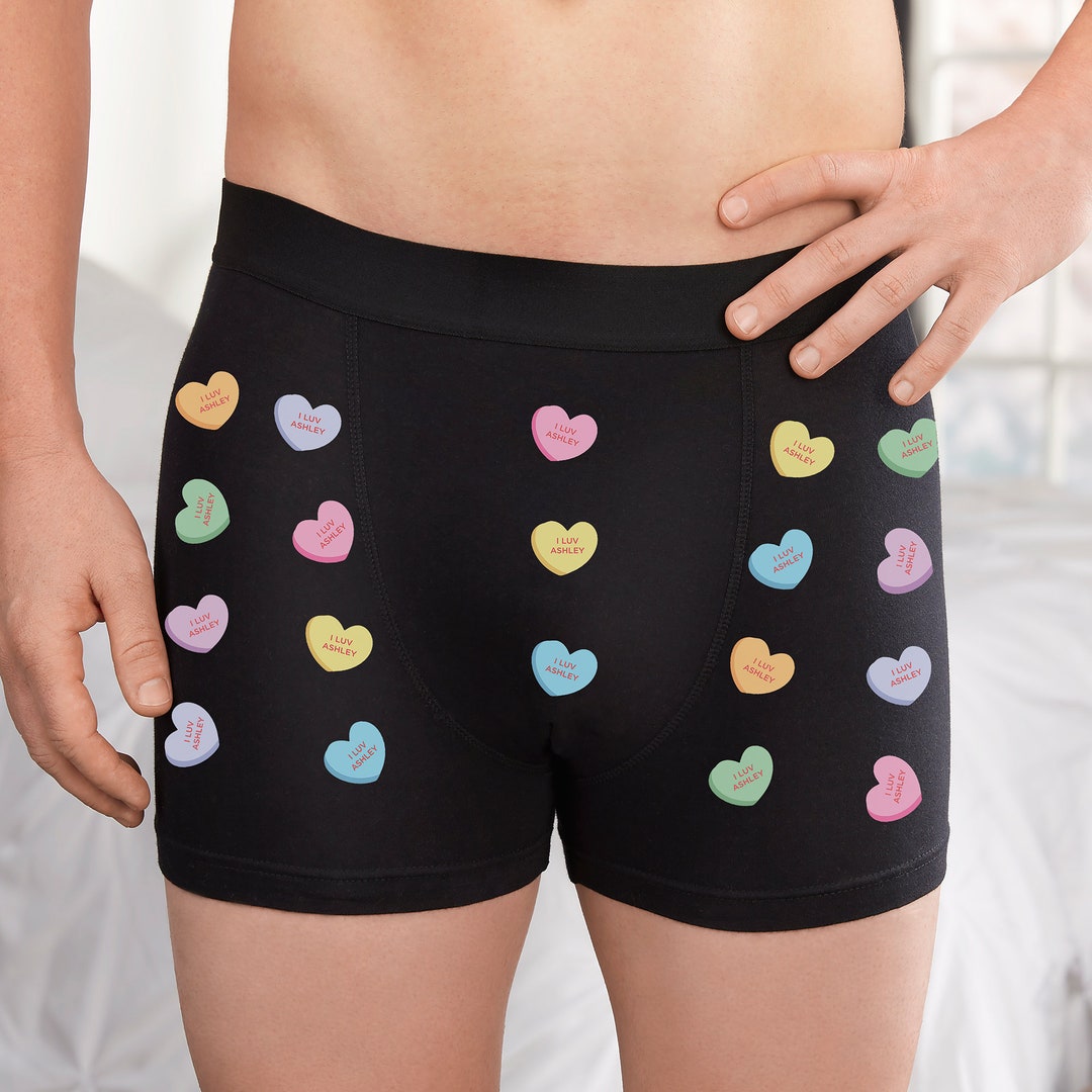 Conversation Heart Personalized Valentine's Day Boxer Briefs, for My ...
