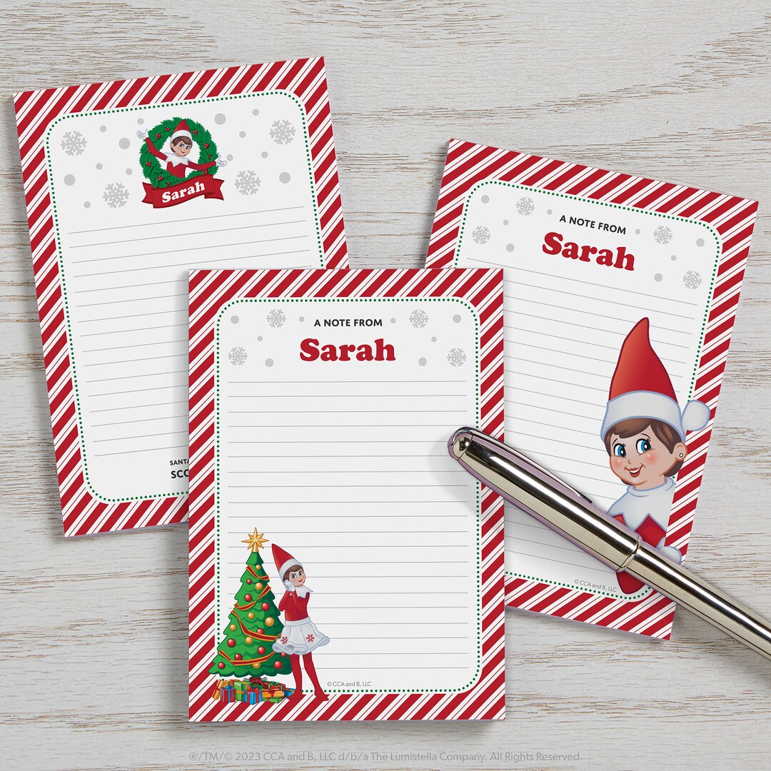 The Elf on the Shelf® Personalized Mini Notepad Set of 3, Christmas Elf ...