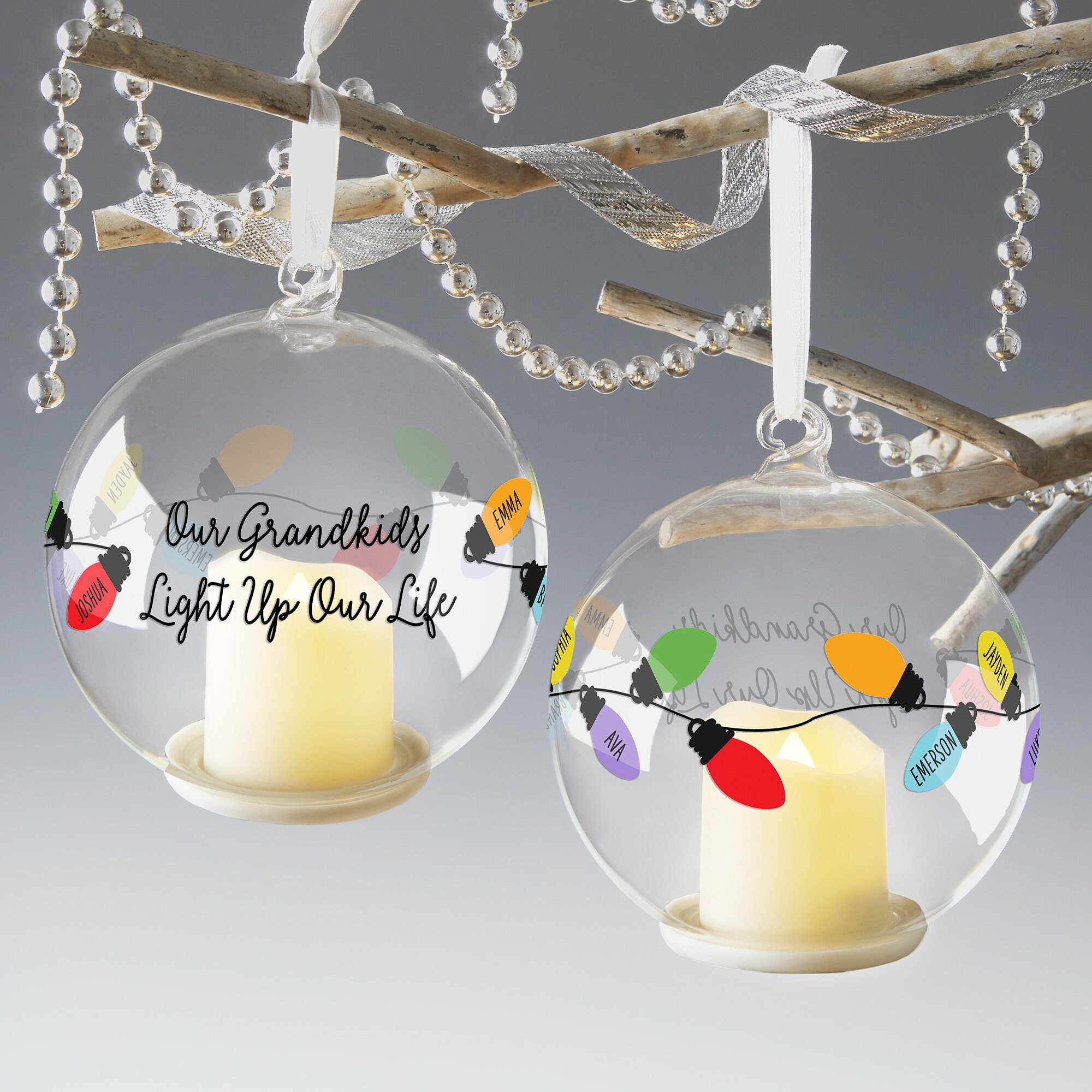 Grandkids Light up My Life Personalized Light up Ornament - Etsy