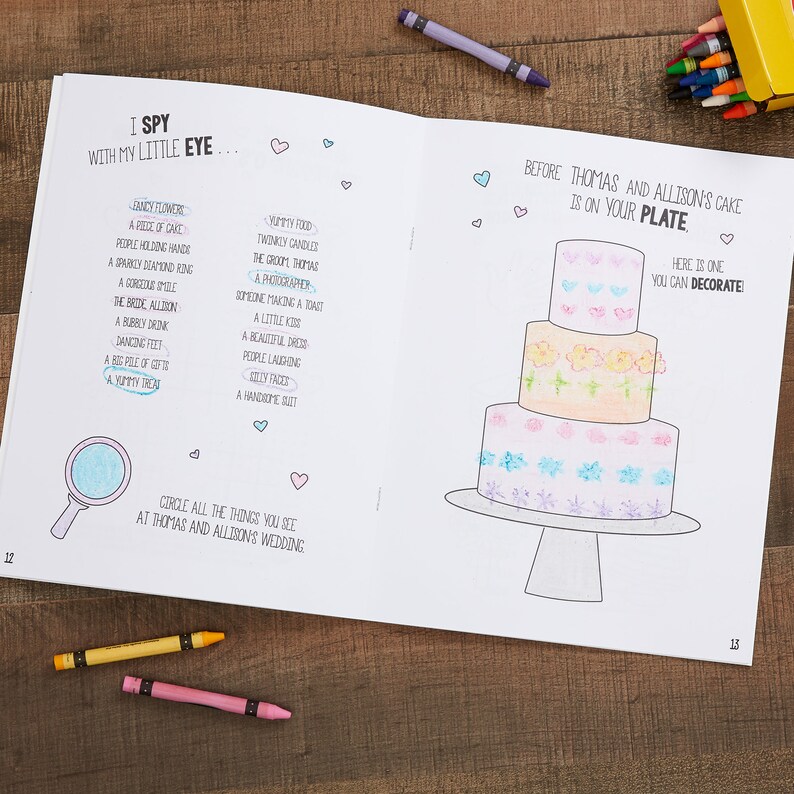 Wedding Day Personalized Coloring Activity Book Kids Wedding - Etsy