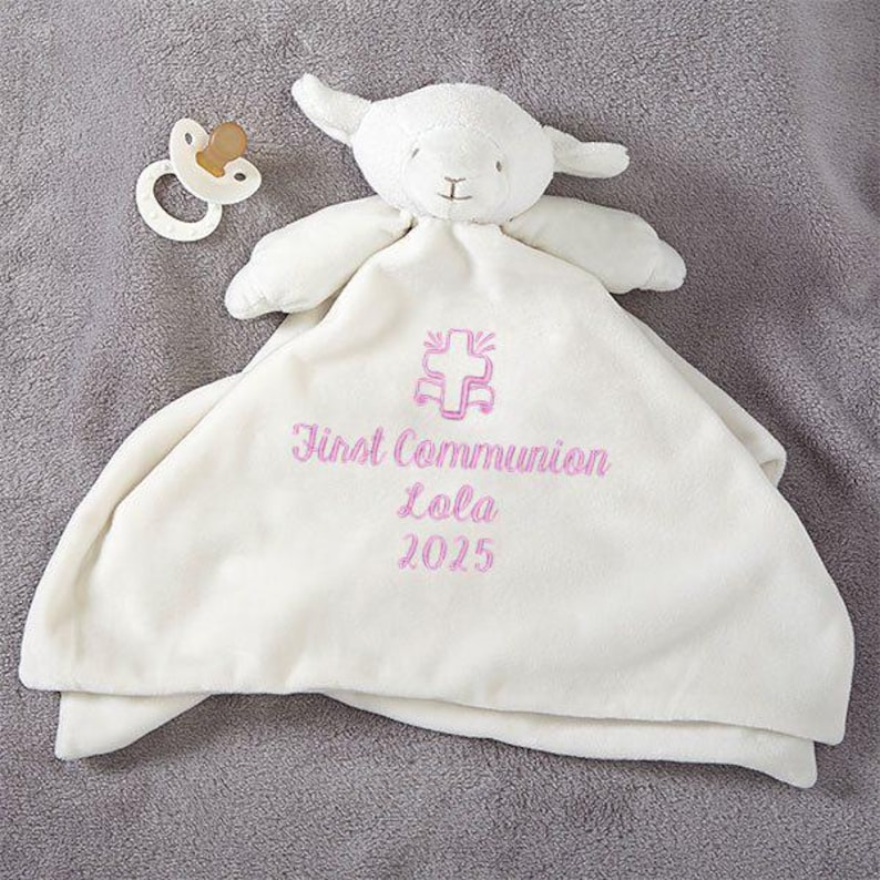 Personalized Lamb Lovey – Christening & Baptism Gift – Custom Baby ...