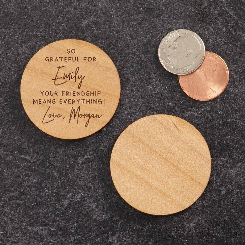 Grateful for You Personalized Wood Pocket Token Personalized - Etsy