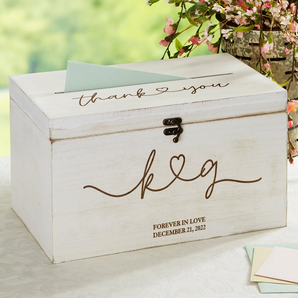 Drawn Together by Love Personalized Wedding Wood Card Box - Etsy
