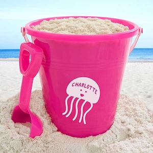 Sea Creatures Personalized Plastic Beach Pail & Shovel, for Kids, for ...