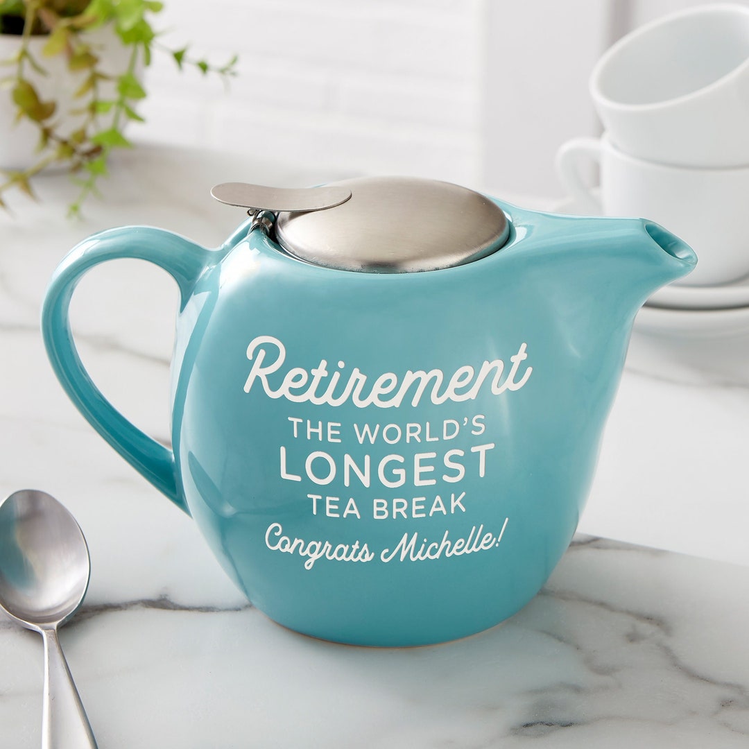 Buy Retirement Personalized Turquoise Teapot, Personalized Retirement ...