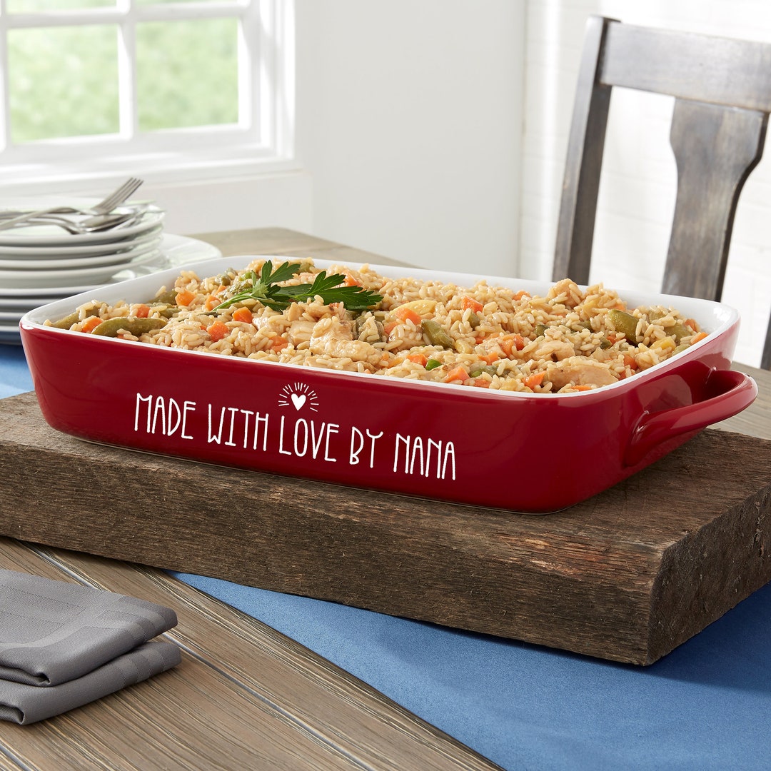 Made With Love Personalized Casserole Baking Dish, Personalized ...